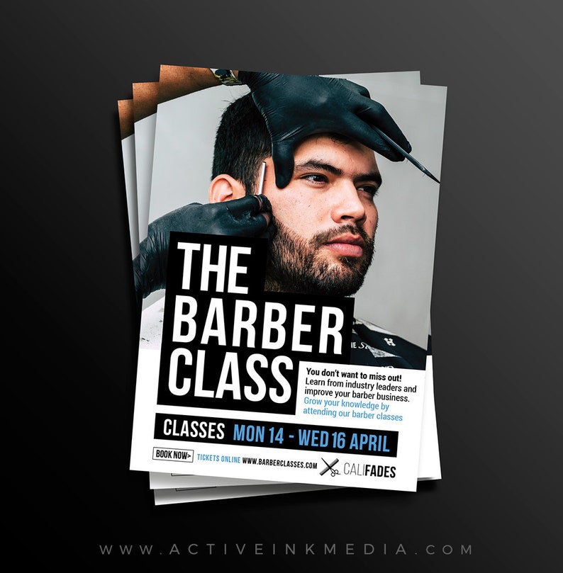 Barber Class Flyer Design Barbershop Flyer Salon Etsy