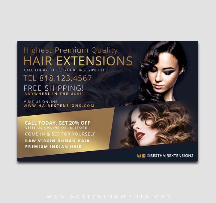 Hair Stylist Flyer Design Hair Extensions Hair Salon | Etsy