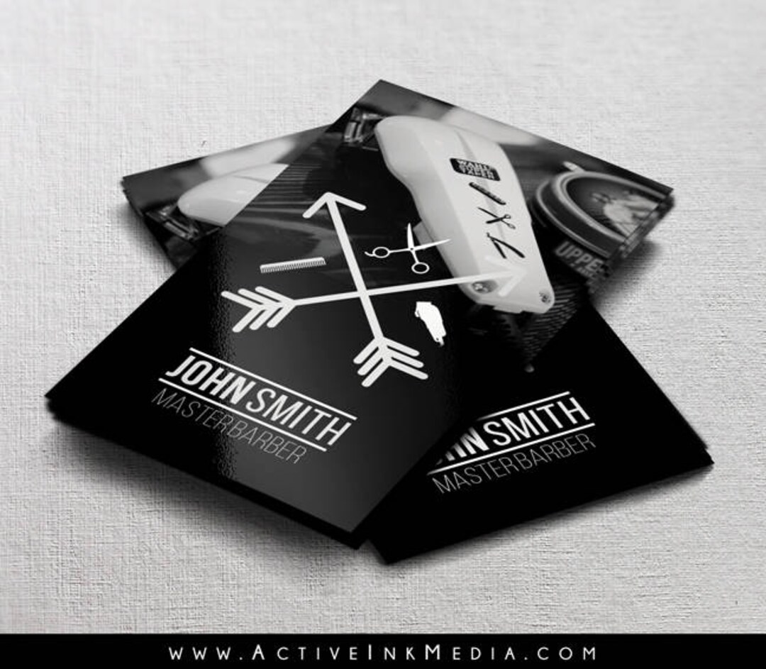 Barber Business Cards Shave Arrow Hair Stylist - Etsy