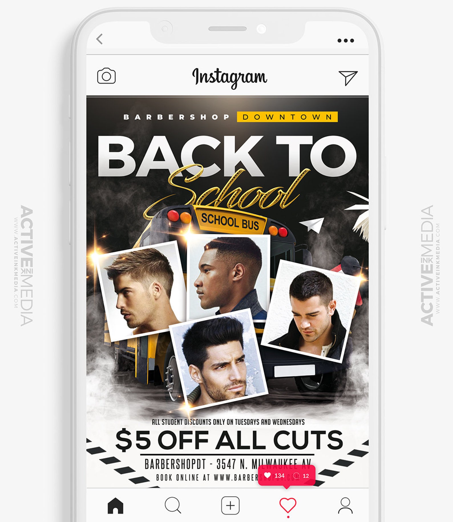 Back to School Barber Flyer Design - Instagram Flyer - Barbershop Flyer ...