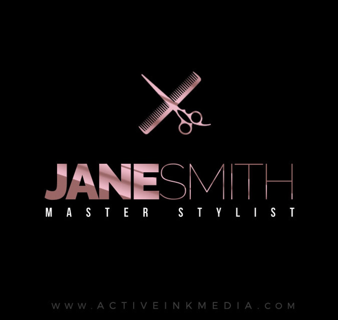 Gold Barber Logo - Premade Barber Logo Design - Rose Gold Logo ...