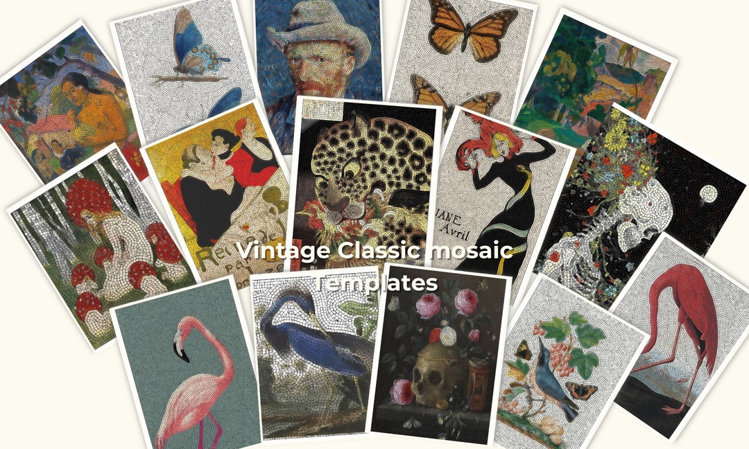 Vintage Classics Printable Mosaic Pattern Templates PDF Downloads - Etsy