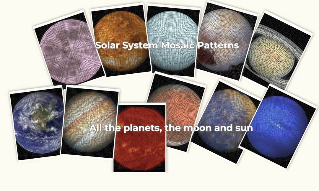 Solar System Printable Mosaic Pattern Templates PDF Downloads - Etsy