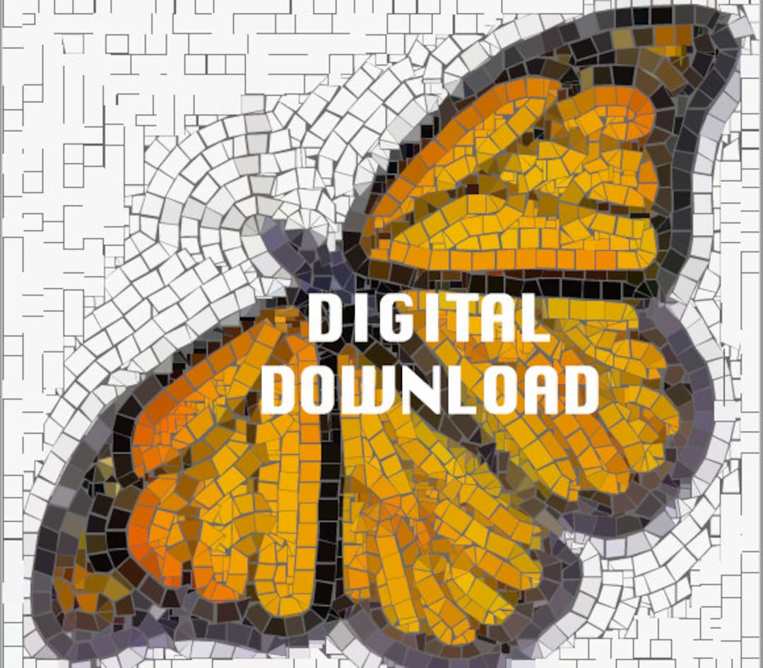 Monarch Butterfly Mosaic Pattern Template PDF Downloadable for DIY ...
