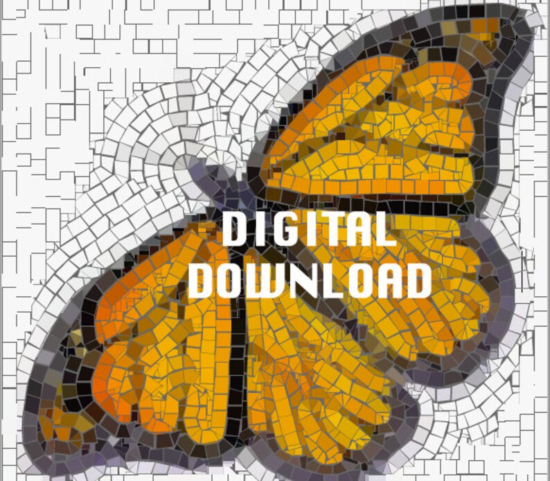 Monarch Butterfly Mosaic Pattern Template PDF Downloadable for DIY ...