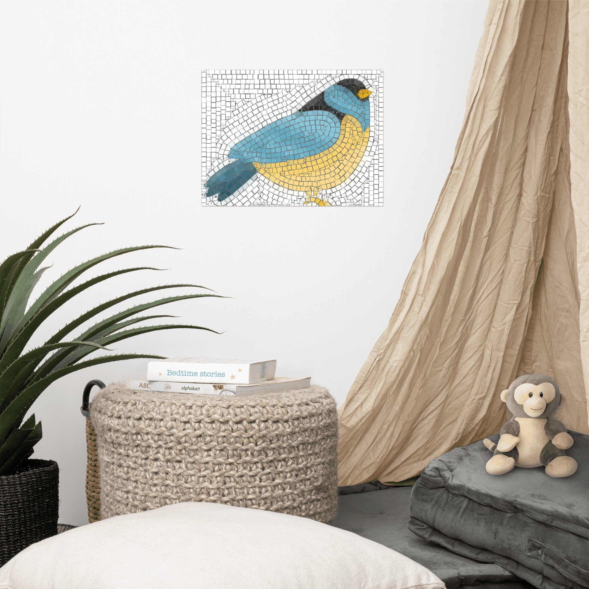 Blue Bird Mosaic Pattern Template PDF Download - Etsy