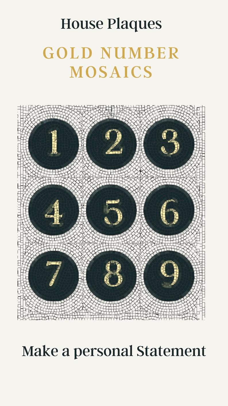 Modern House Number Printable Mosaic Pattern Templates PDF Downloads 0 ...