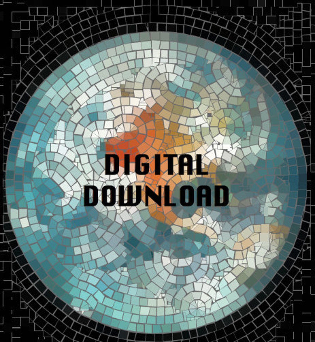 Planet Earth Mosaic Art Image Pattern Template PDF Download - Etsy