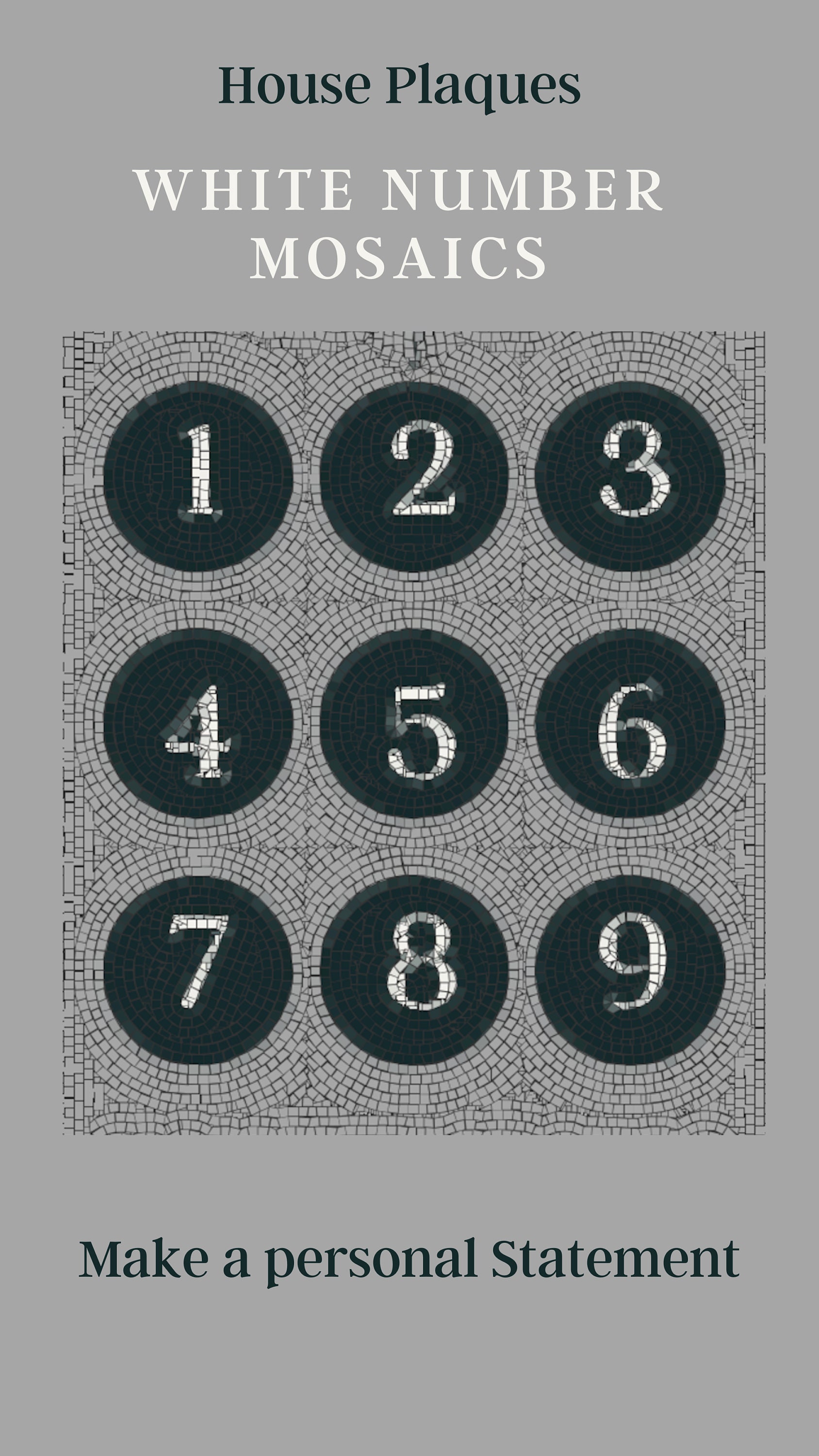Modern House Number Printable Mosaic Pattern Templates PDF Downloads 0 ...