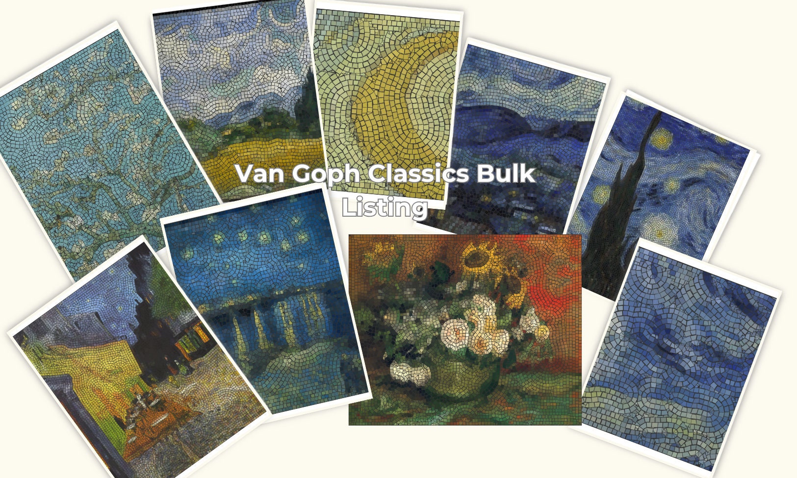 Classic Van Gogh Printable Mosaic Pattern Templates PDF Downloads - Etsy