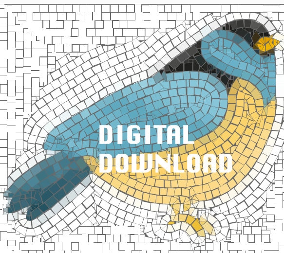Blue Bird Mosaic Pattern Template PDF Download - Etsy
