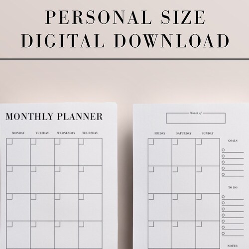 PRINTABLE Monthly Planner Pages Undated Planner Inserts | Etsy