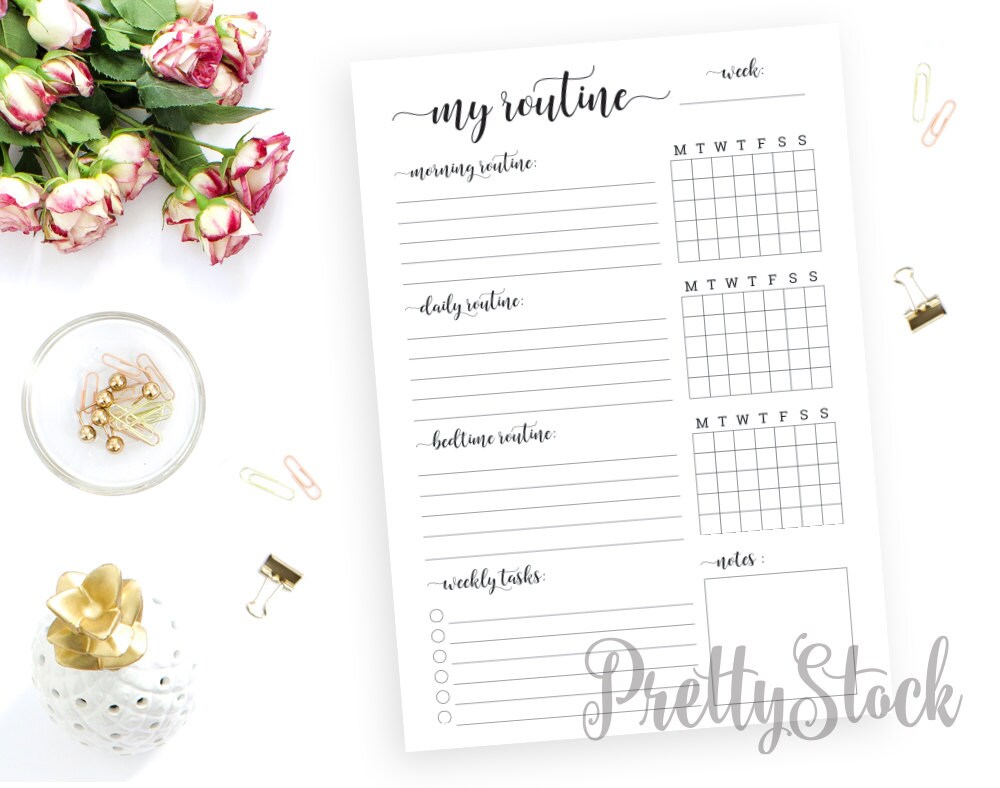 Routine Printable Printable Insert Planner Insert Printable | Etsy