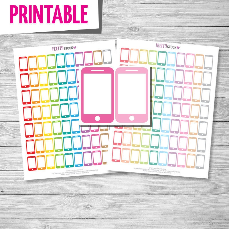 Telephone Stickers Printable Stickers Planner Stickers | Etsy