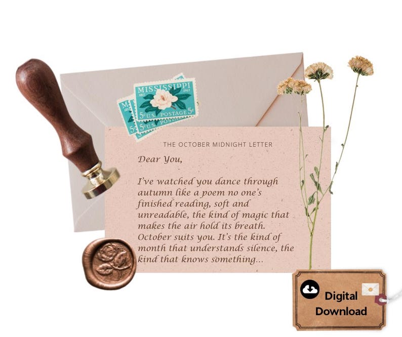 The October Midnight Letter | Printable PDF | Digital Letter | Open ...
