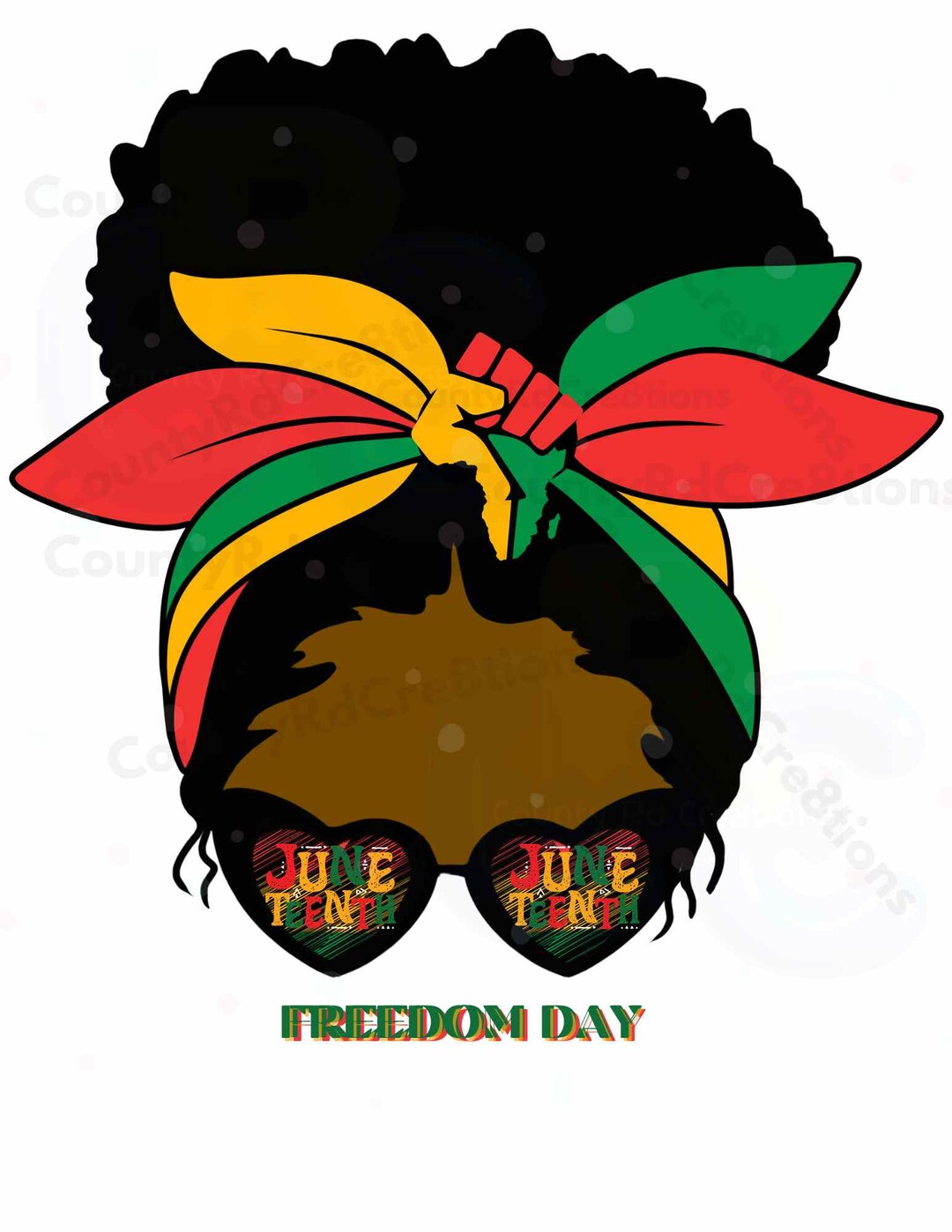 Juneteenth Afro Puff Digital - Etsy