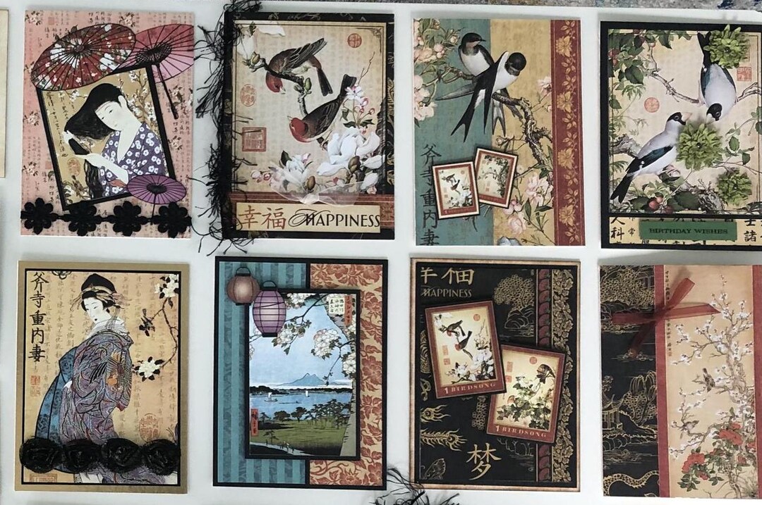 Lovely Asian Inspired Greeting Cards. Handmade, Beautiful Details ...