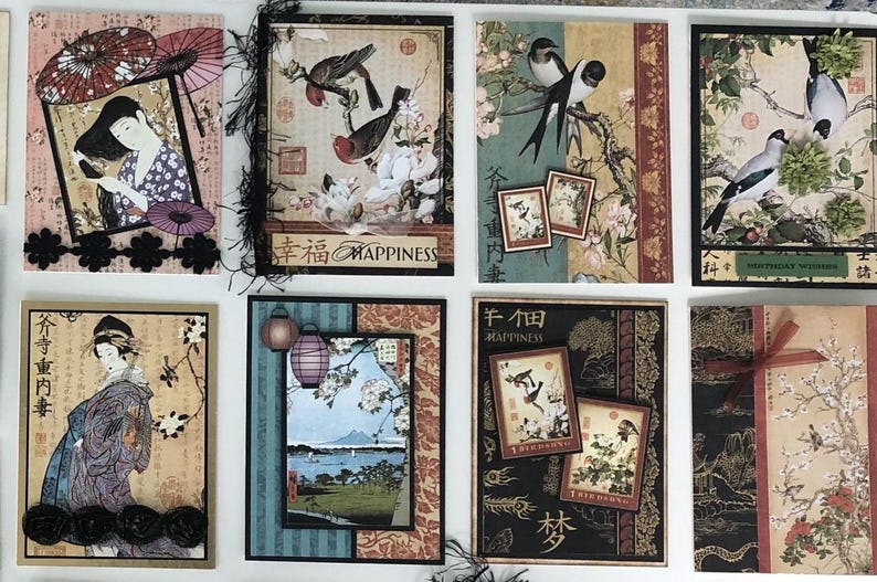 Lovely Asian Inspired Greeting Cards. Handmade, Beautiful Details ...