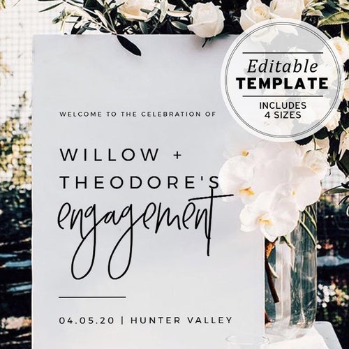 Editable Engagement Party Sign Printable Welcome to Our - Etsy