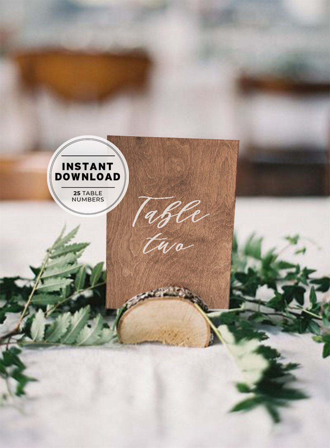 Wood Textured Wedding Table Numbers Sign, Printable Rustic Table ...