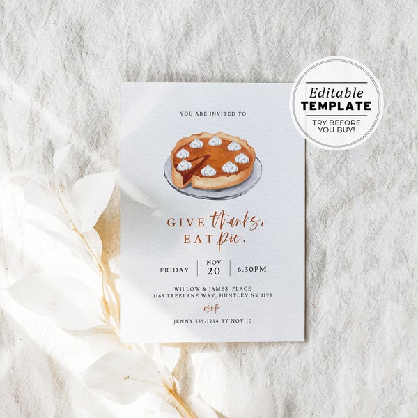 Thanksgiving Invitation - Etsy