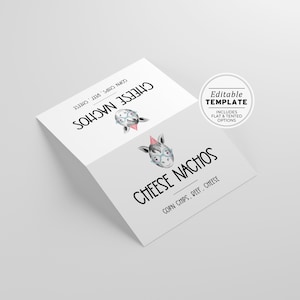 Party Farm Animals Buffet Food Name Card Sign, Party Animal Themed ...