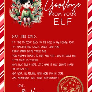 Editable Elf Goodbye Letter, Printable Elf Departure Letter, Christmas ...