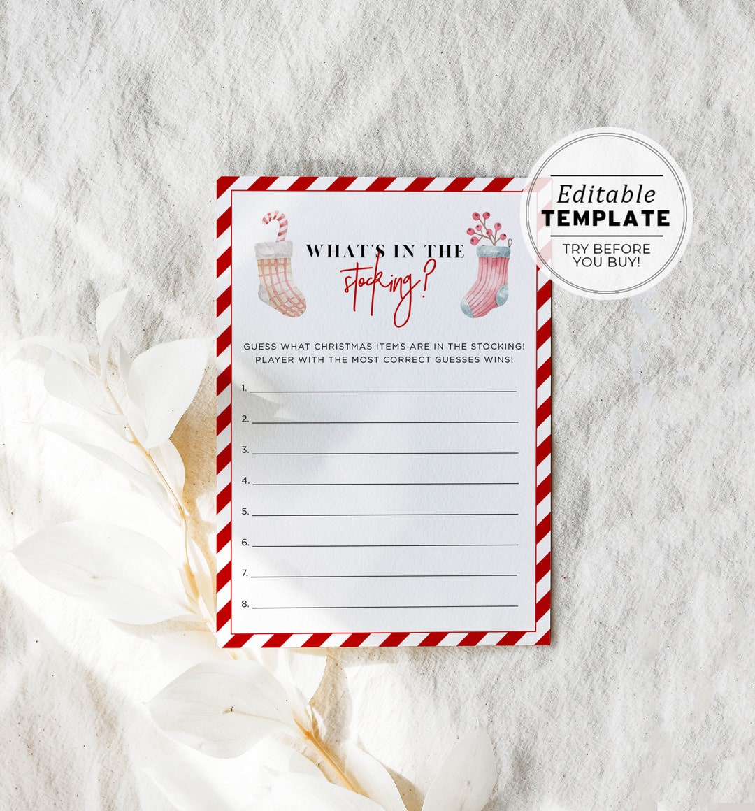 What's in the Stocking Christmas Game, Family Game, Christmas Party ...