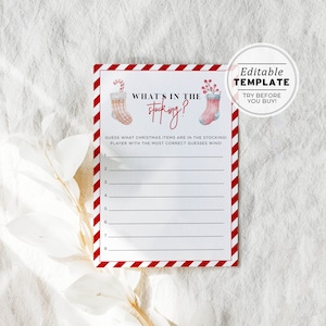 What's in the Stocking Christmas Game, Family Game, Christmas Party ...