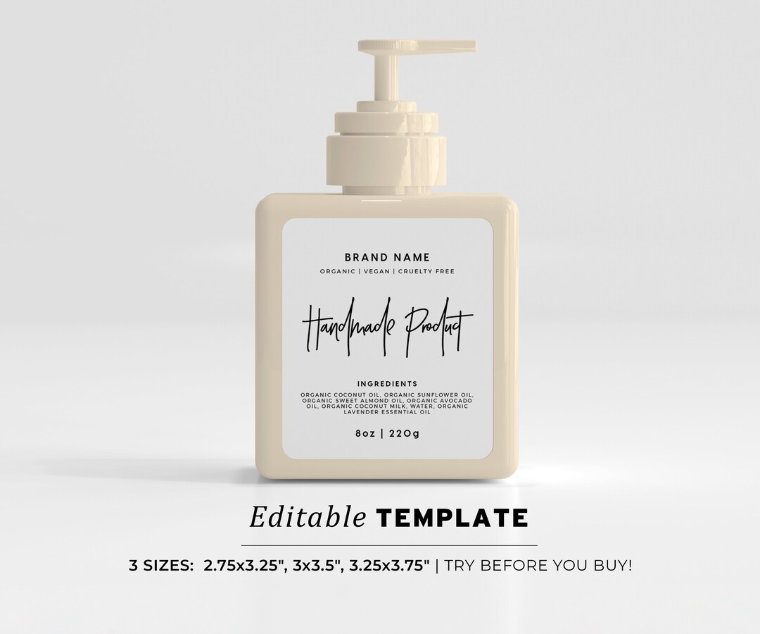 Minimalist Custom Sticker Label - 3 Sizes: 2.75x3.25", 3x3.5", 3.25x3 ...