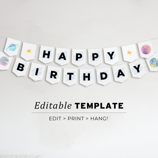 Galaxy Birthday Banner - Etsy