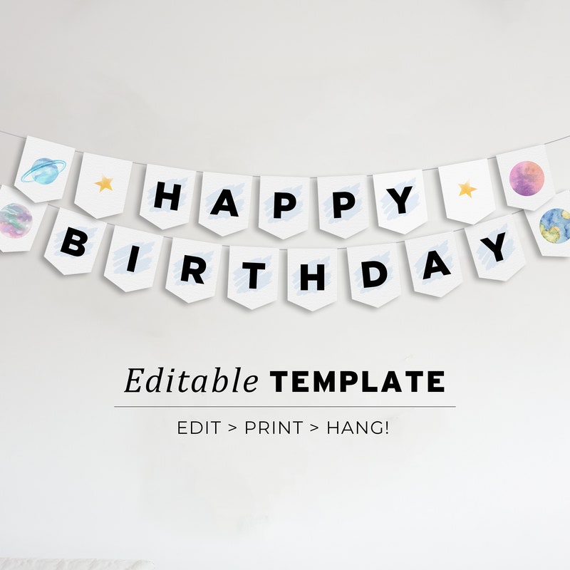 Galaxy Birthday Banner - Etsy