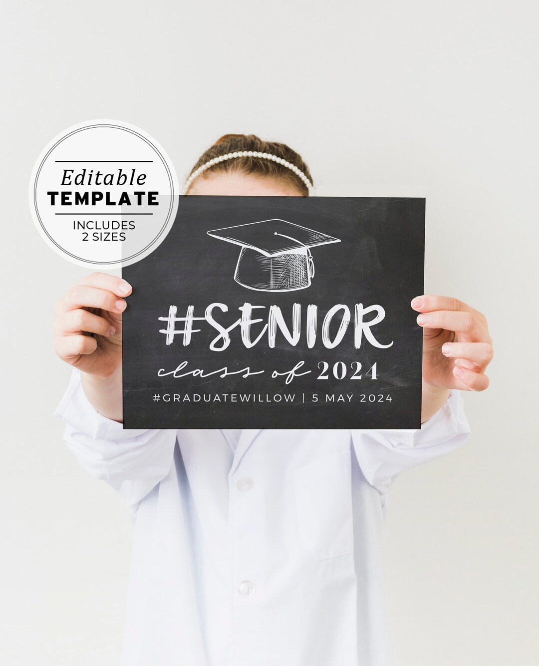 Chalkboard Look Printable Senior Graduation, Senior Pictures Photo Prop ...