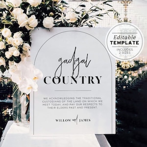 Editable Acknowledgement of Country Sign, First Nations, Indigenous ...