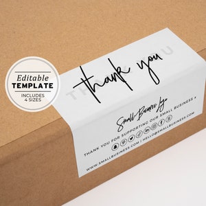 Minimalist Box Packaging Label 4 Sizes: 3x3" / 3x4" / 3x5" / 3x6 ...