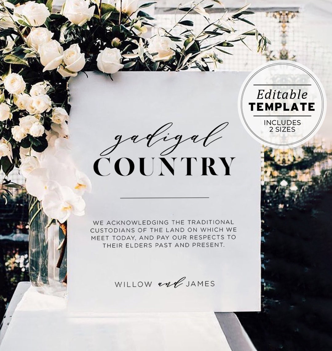 Editable Acknowledgement of Country Sign, First Nations, Indigenous ...