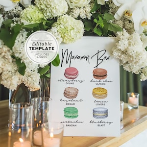 Juliette Minimalist Macaron Bar Sign - Pick From 130+ Watercolour ...