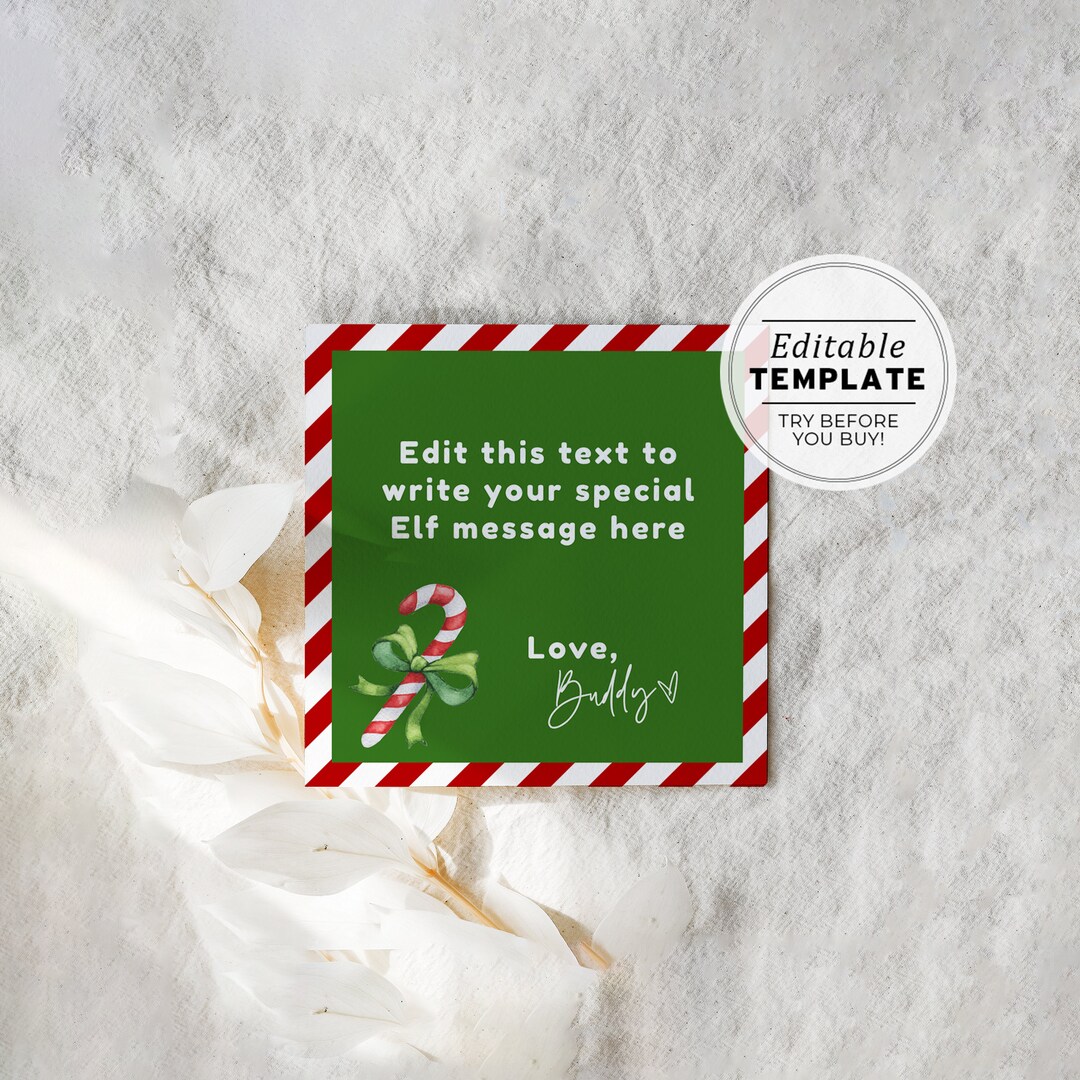 Note From Your Elf Note From Santa Christmas Elf Letter Elf - Etsy