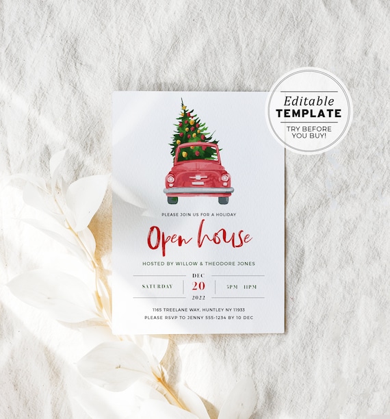 Free Printable Christmas Open House Invitations Templates