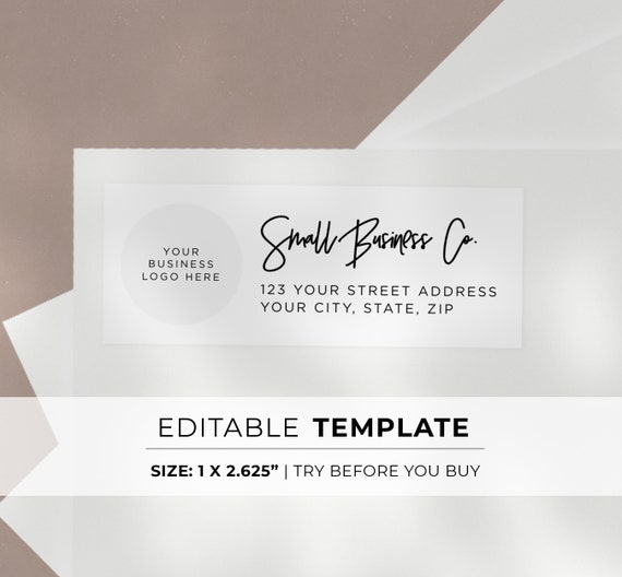 Business Return Address Envelope Label Template - Etsy