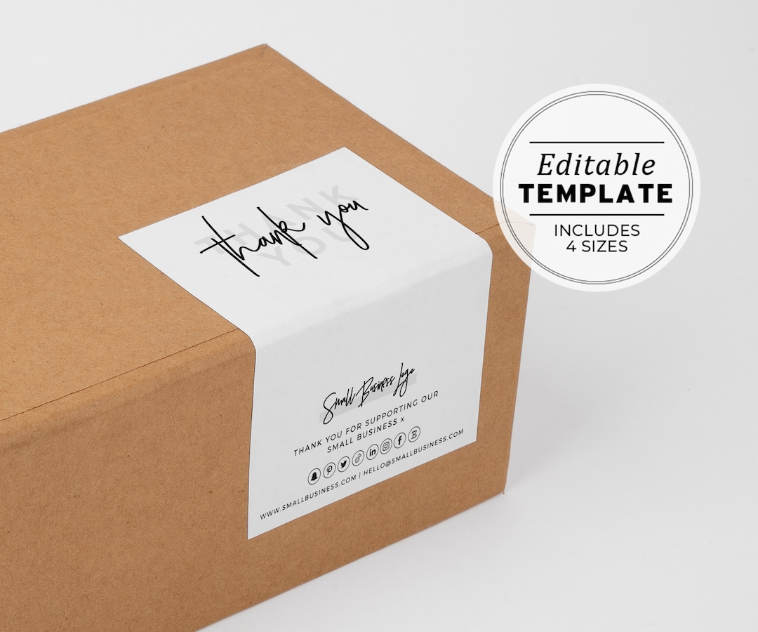 Minimalist Box Packaging Label 4 Sizes: 3x3" / 3x4" / 3x5" / 3x6 ...