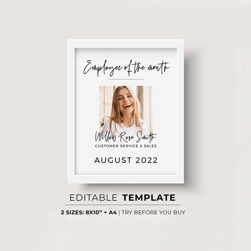 Employee of the Month Picture Frame - Etsy