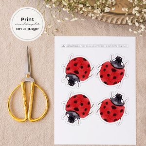 Pin the Ladybug on the Leaf Party Game Printable Poster, Birthday Party ...