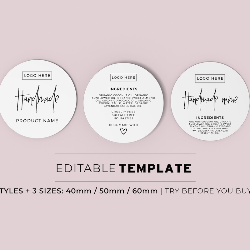 Printable Round Labels - Etsy