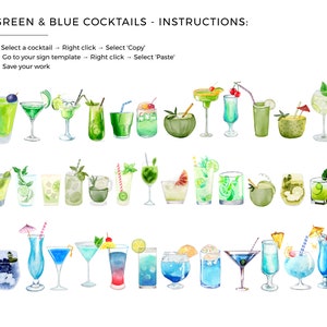 Bar Menu Template, Watercolor Editable Drink Menu Sign, Minimalist ...