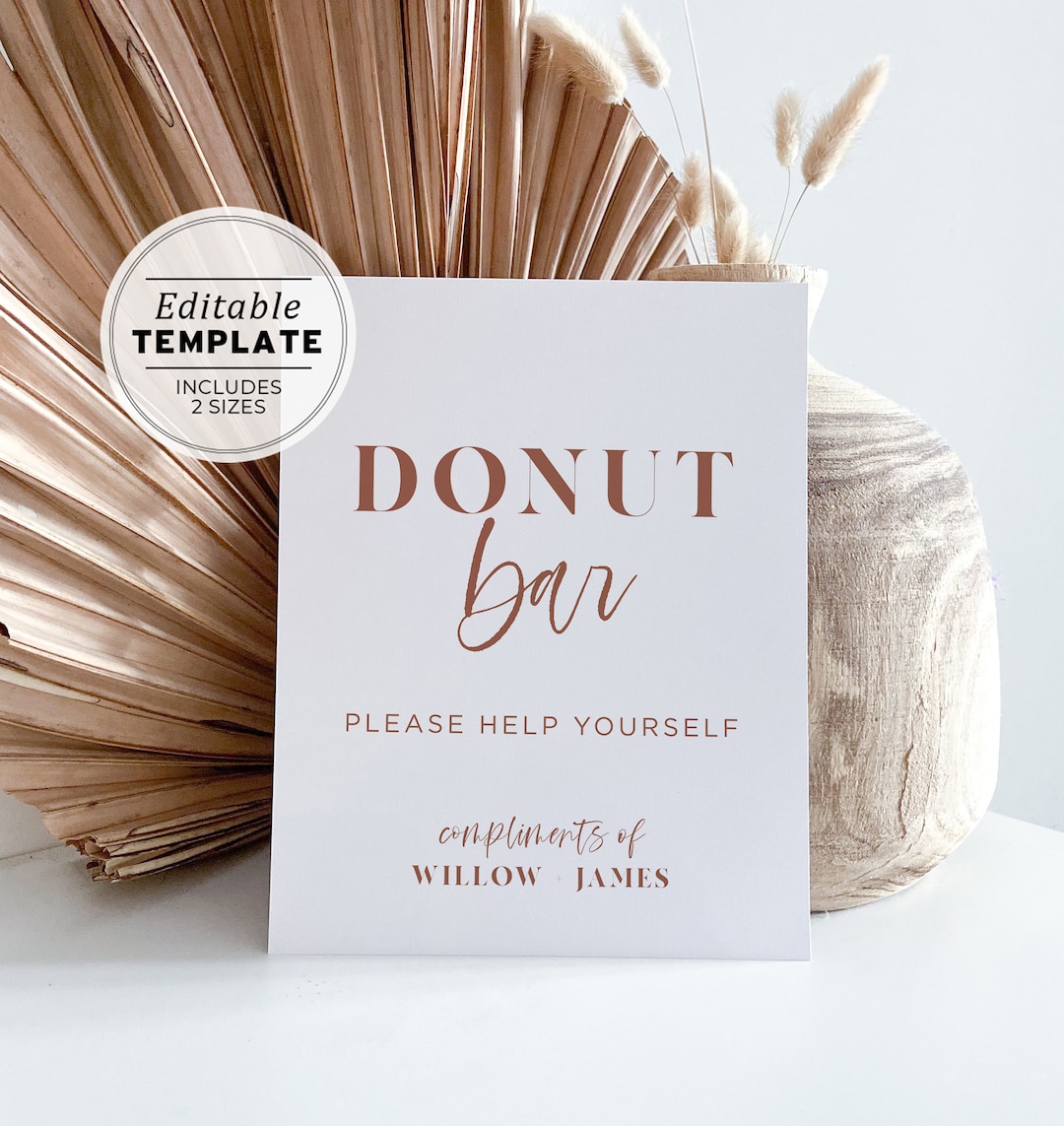 Ceramica Minimalist Editable Donut Bar Sign | EDITABLE TEMPLATE ...