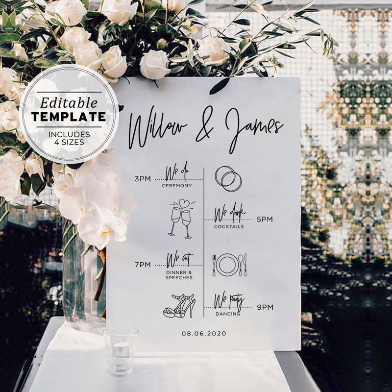 Wedding Schedule Sign - Etsy