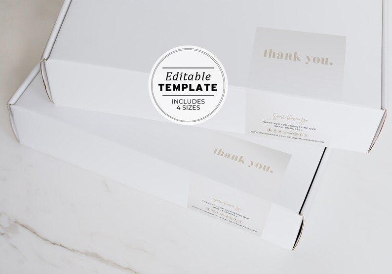 Minimalist Box Packaging Label 4 Sizes: 3x3" / 3x4" / 3x5" / 3x6 ...