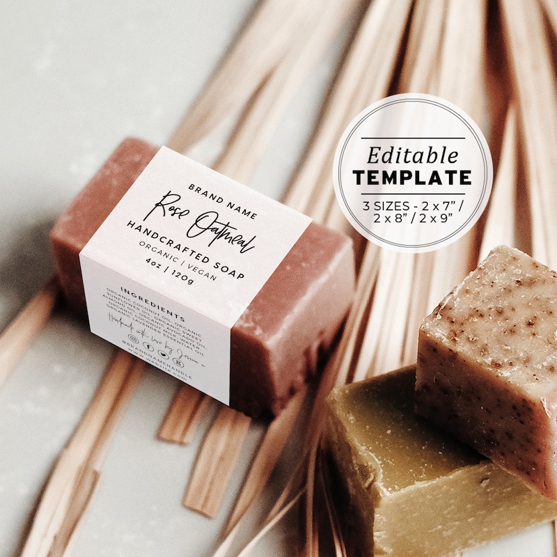 Soap Label Template 9 X 2 - Etsy