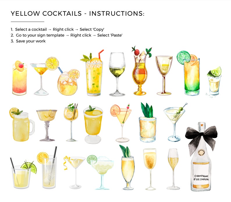 Bar Menu Template Watercolor Editable Drink Menu Sign - Etsy